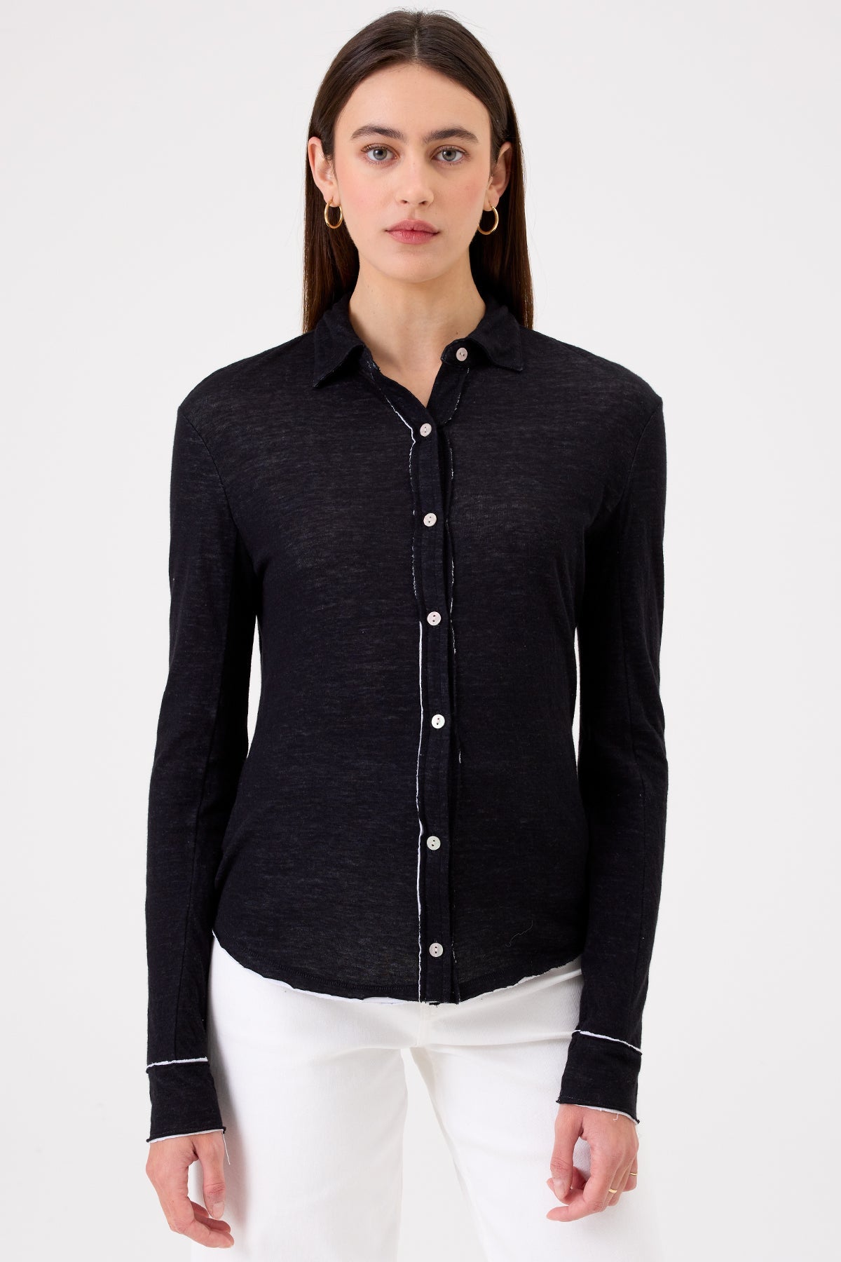 Sienna Button Up Shirt – Soft Double-Layer Cotton | Goldie Tees